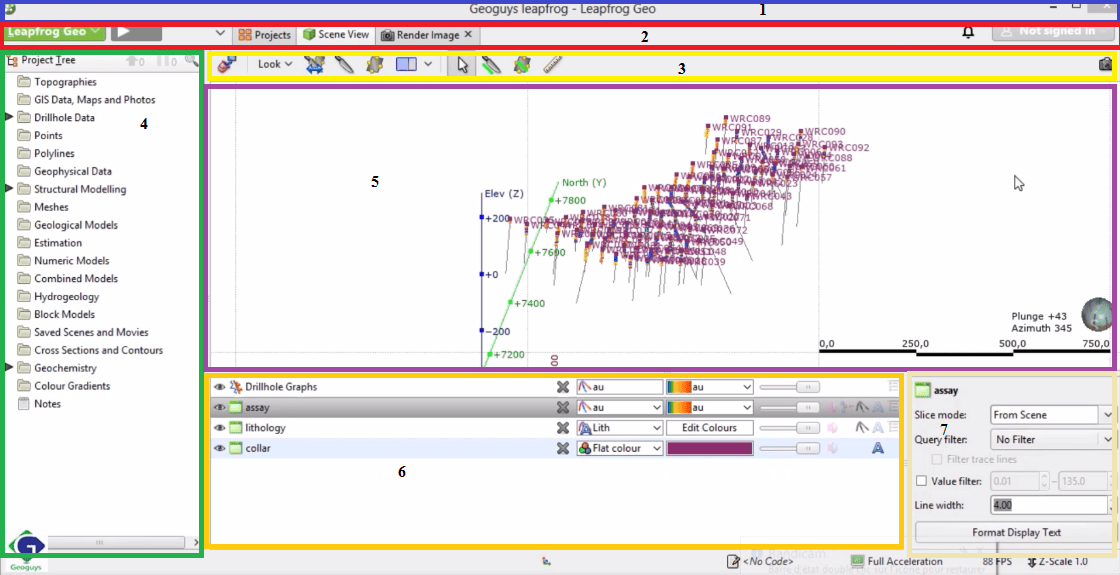 Plan du cours de leapfrog geo: Interface graphique - Geoguys