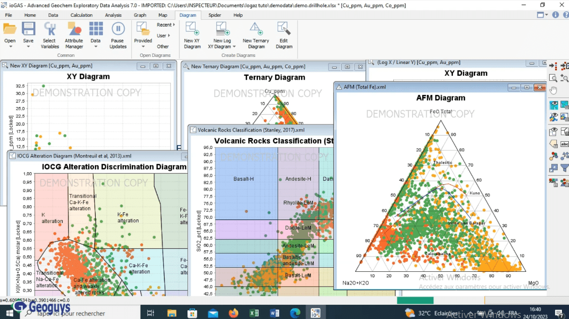 Apprendre logiciel ioGAS : Analyse de données géochimiques - Geoguys
