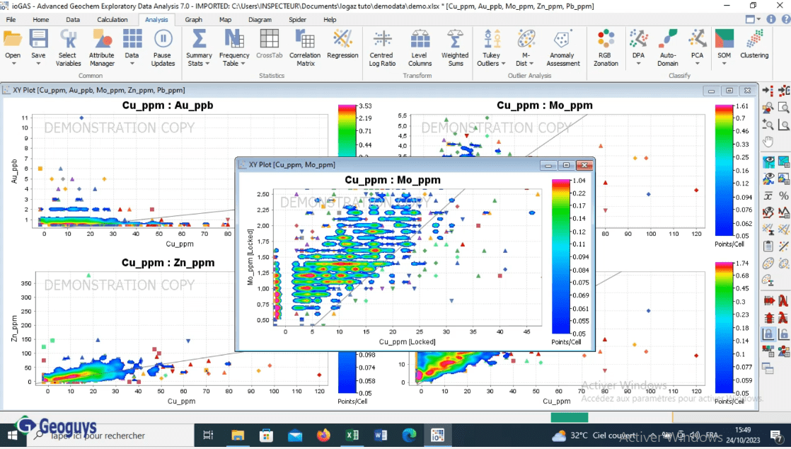 Apprendre logiciel ioGAS : Analyse de données géochimiques - Geoguys